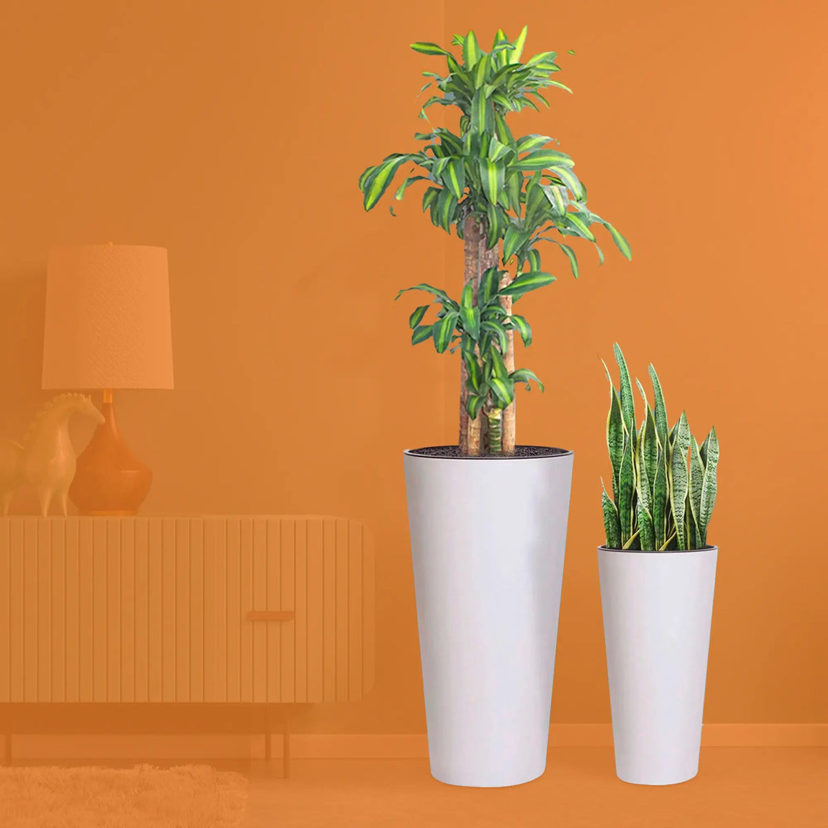 Matera Gigante Fibro Arcilla Blanca 42cm XL - Tumatera.co